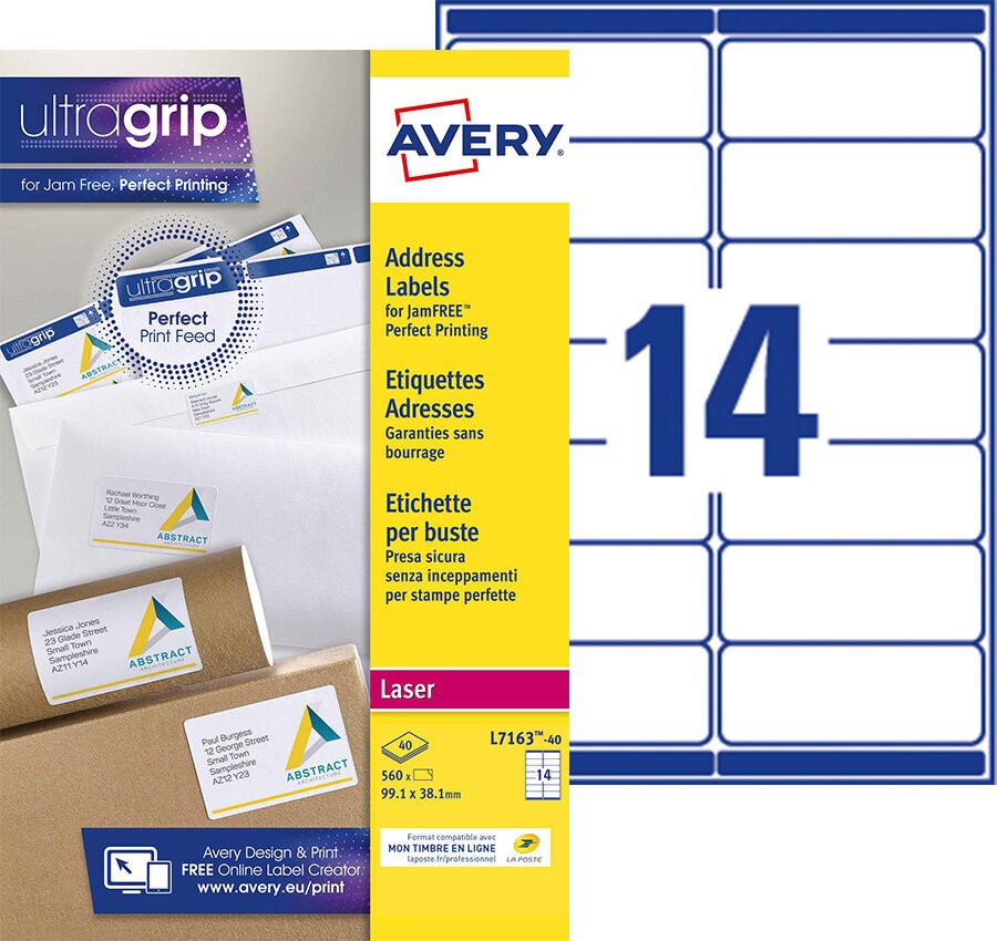 Adresetiketten | L7163-40 | Avery