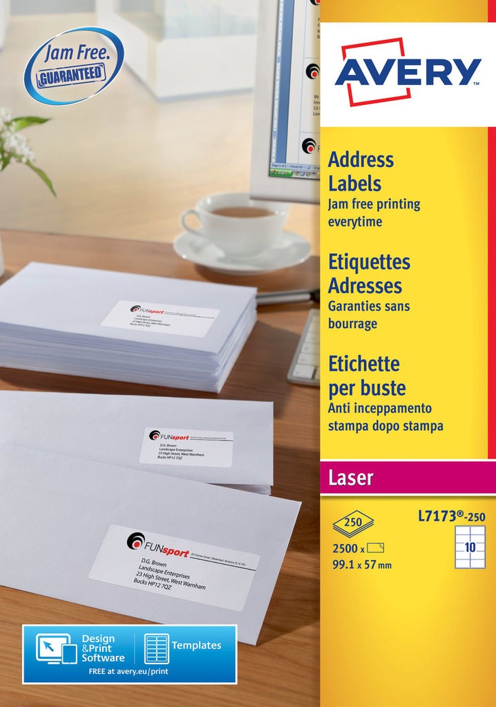 Adresetiketten | L7173-250 | Avery