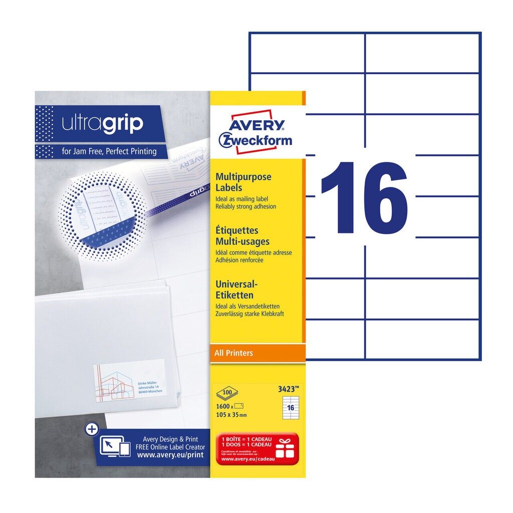 Universele etiketten | 3423 | Avery