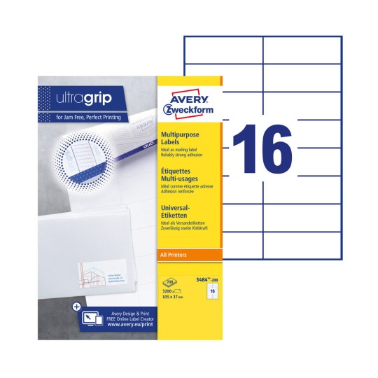 Universele etiketten | 3484-200 | Avery
