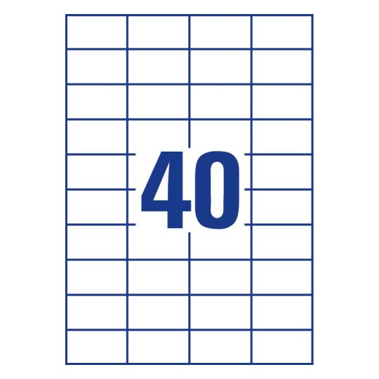 Word Template voor etiketten 3651 - 52,5 x 29,7 mm | Avery